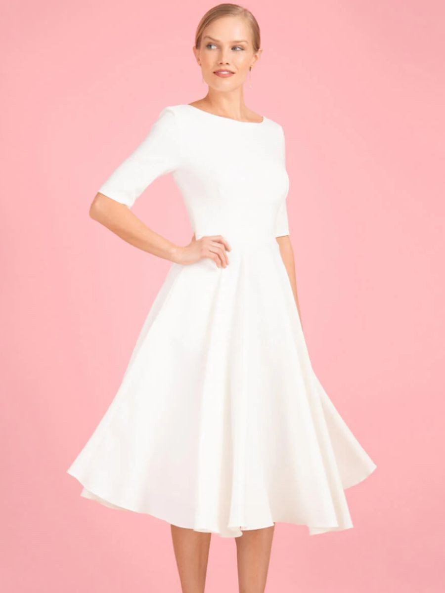 The Pretty Dress Company Hepburn Swing Dress Ivory