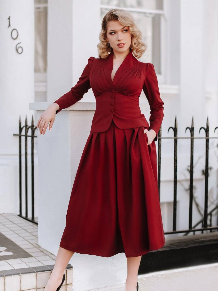 Zoe Vine Jemima Skirt Set Wine